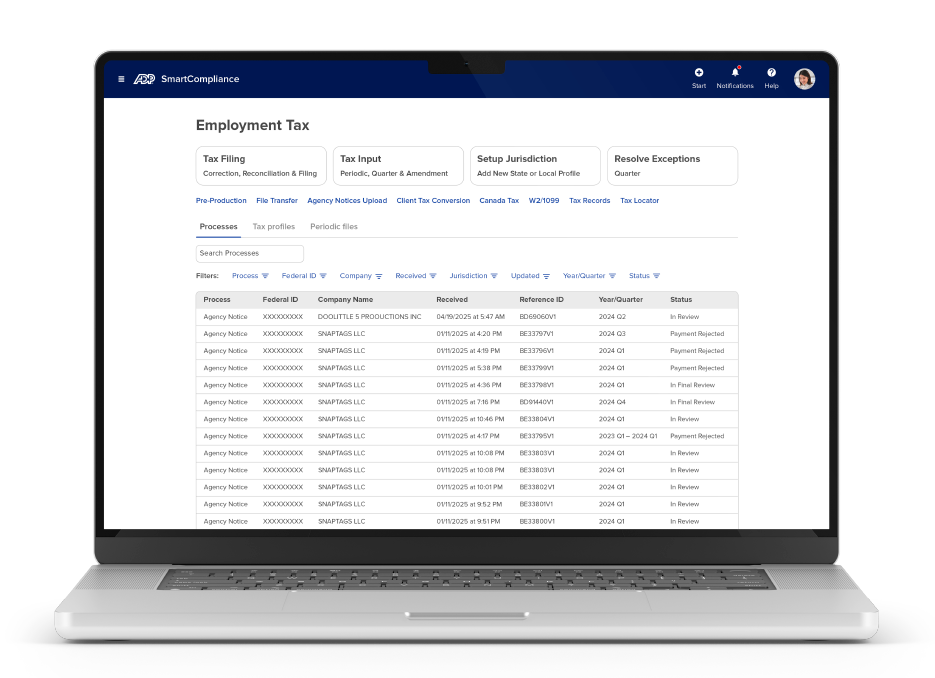 ADP SmartCompliance® - Employment Tax Demo